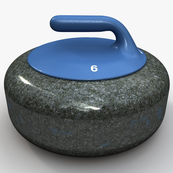 curling stone blue 3d model