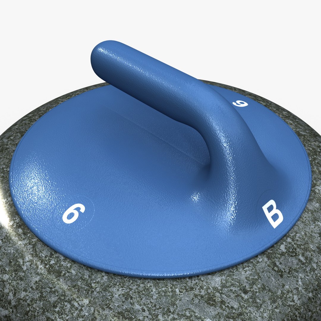 Curling Stone Blue 3d Model