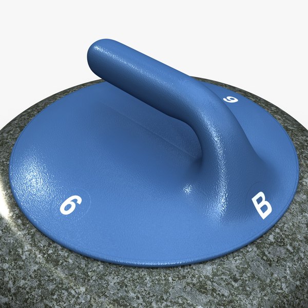 curling stone blue 3d model