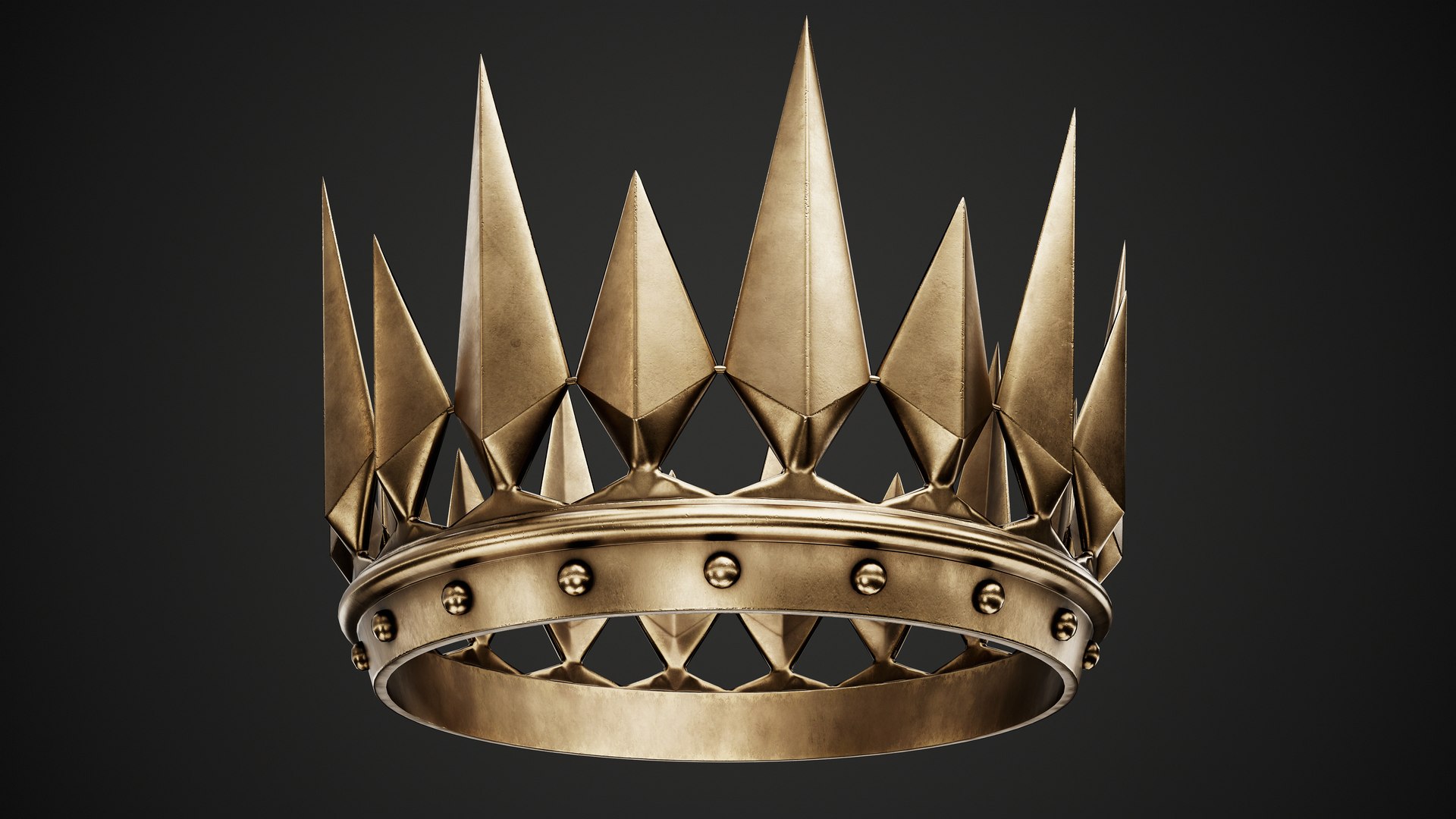 3D Set Of 2 Old Medieval Dark Crown - TurboSquid 2212576