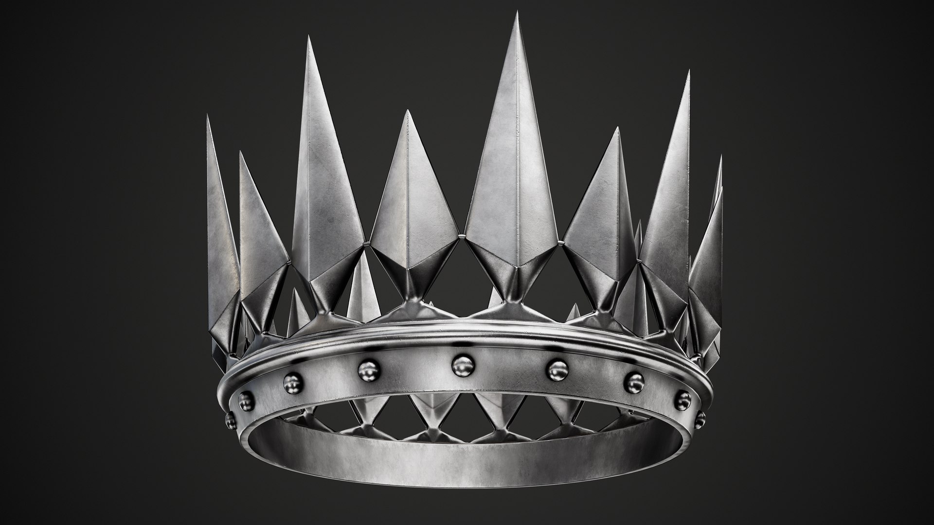 3D Set Of 2 Old Medieval Dark Crown - TurboSquid 2212576