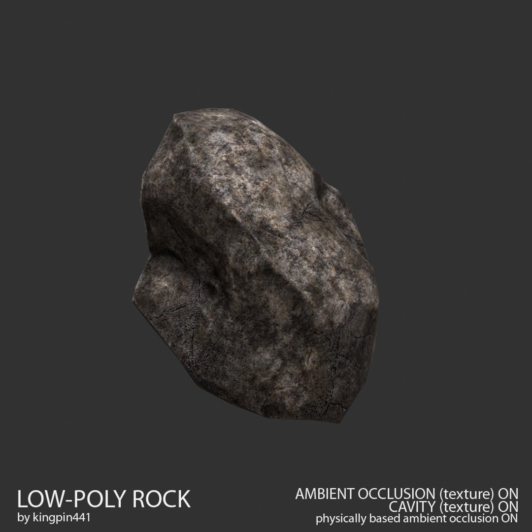 Low-poly Rock 3ds