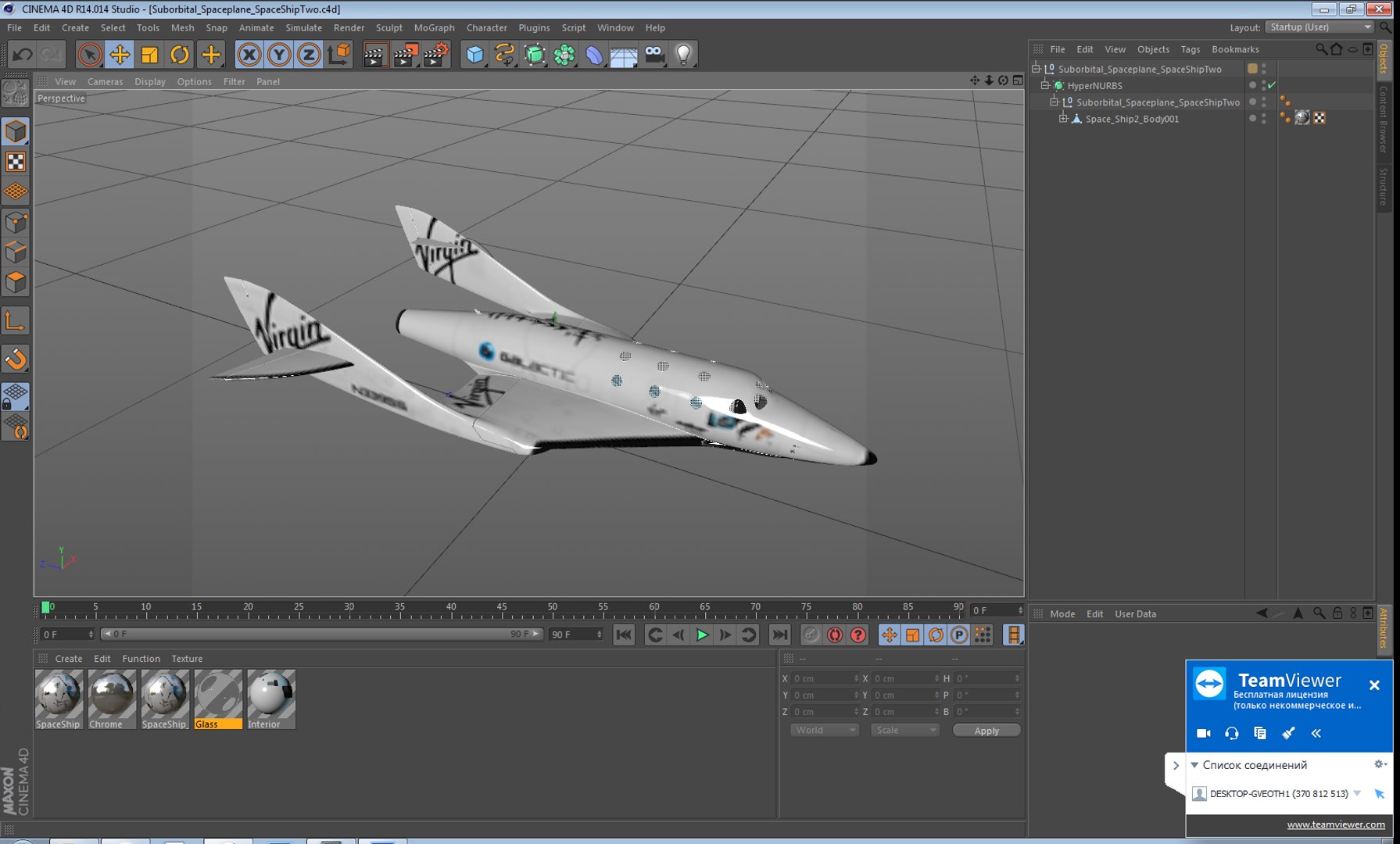 Suborbital Spaceplane Spaceshiptwo 3D Model - TurboSquid 1253407