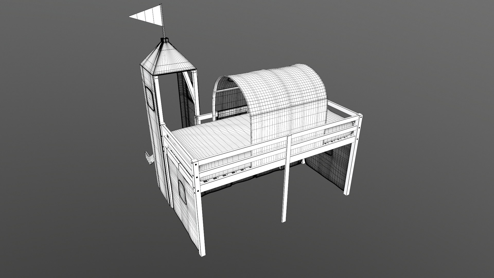 3D Children Loft Bed - TurboSquid 2153758