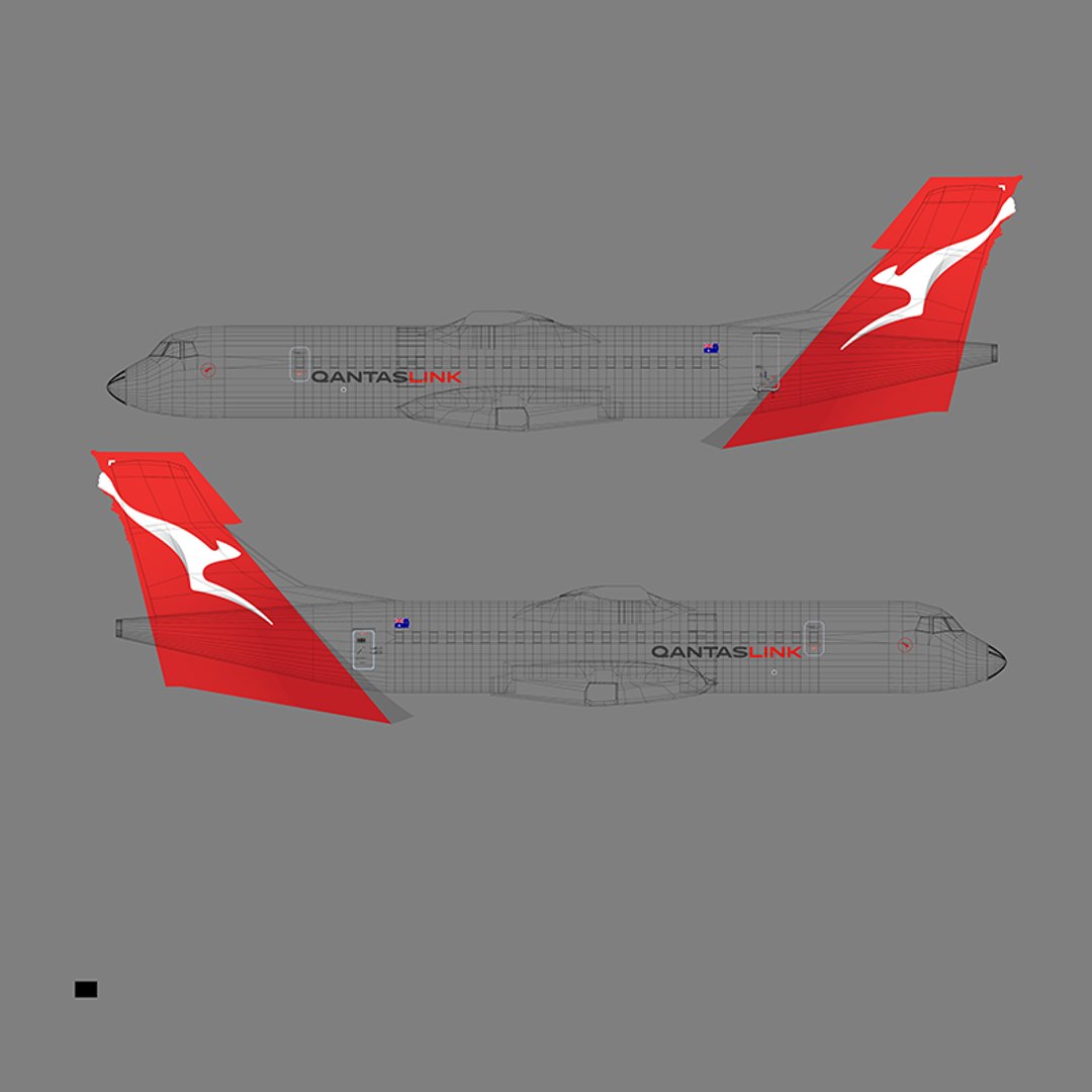 3D ATR 72 QANTAS LINK L1625 - TurboSquid 1867796