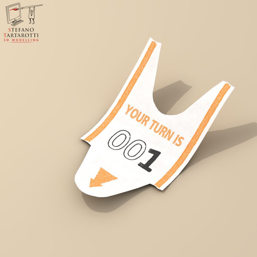 Queue Ticket 3d Dxf