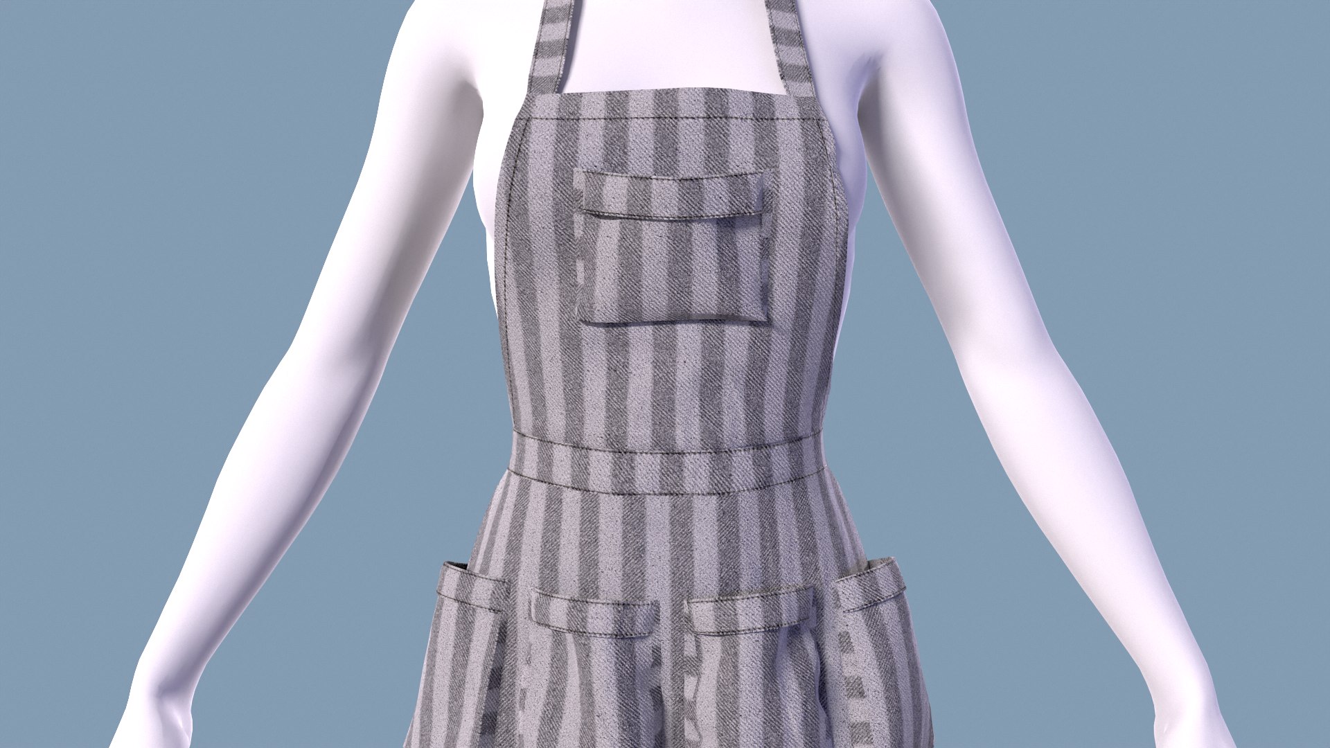 3D Womens Apron With Pockets Model - TurboSquid 2519584