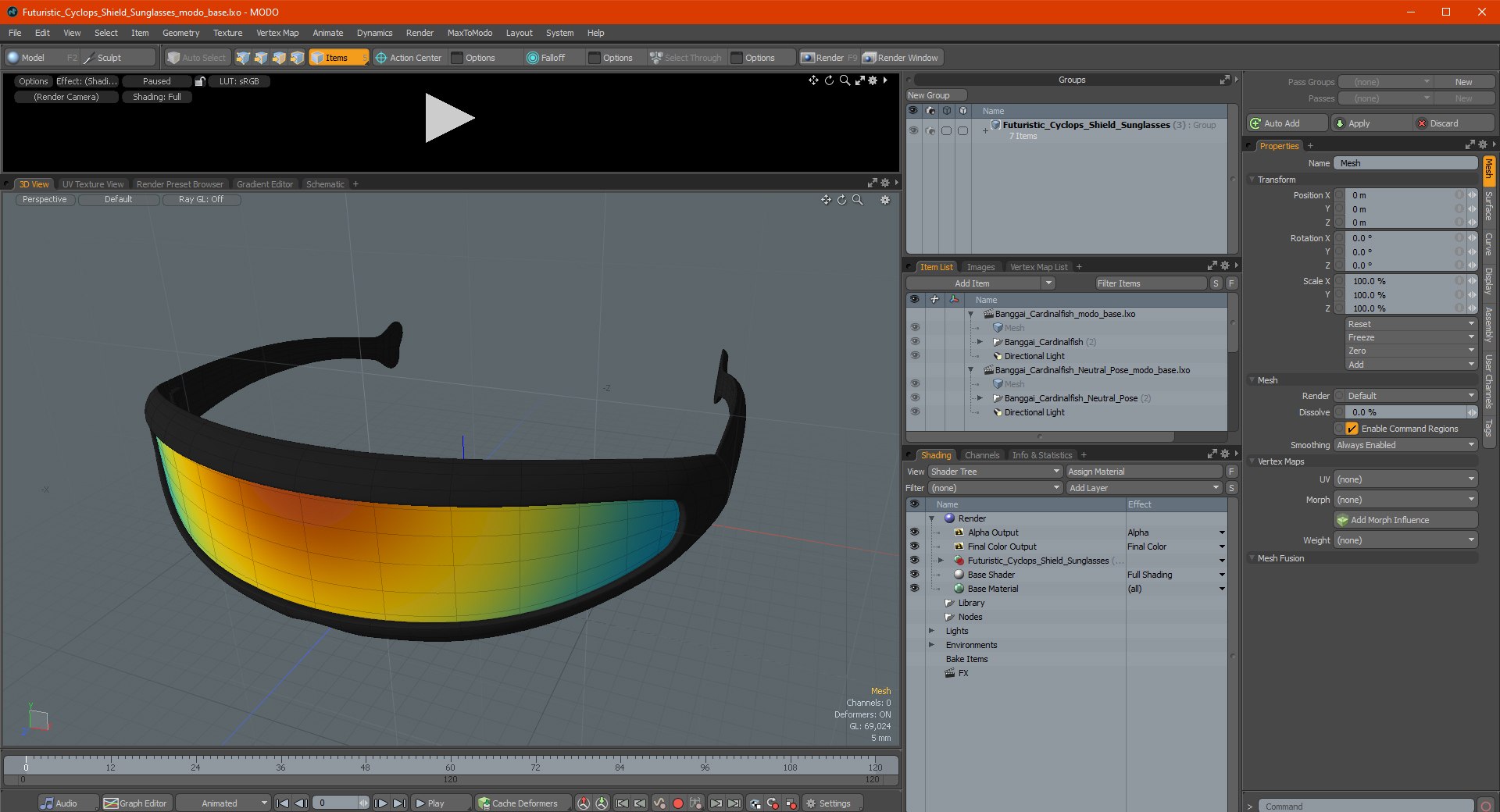 Futuristic cyclops shield sunglasses 3D model - TurboSquid 1699025