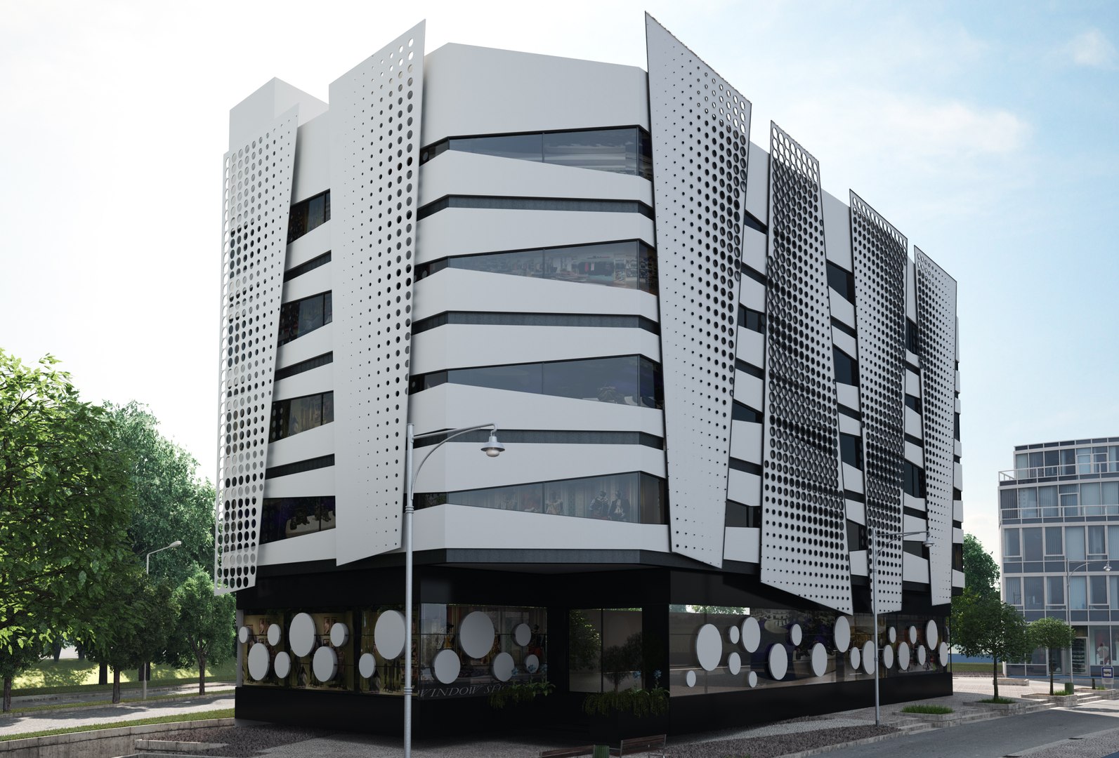 3D model Commercial building 3D exterior Scene - TurboSquid 2179775