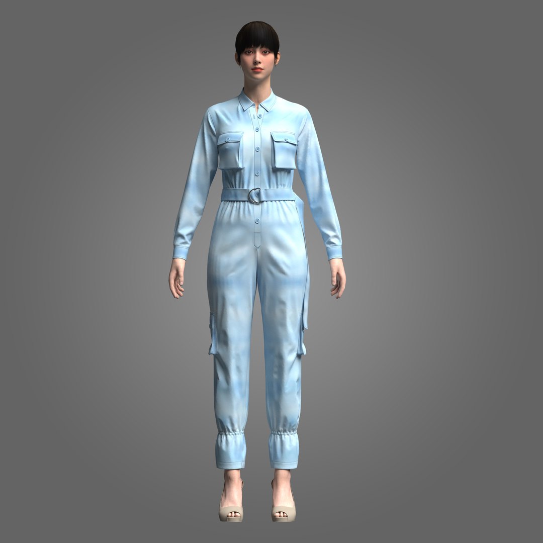 3D Grey Knot Pant Playsuit - TurboSquid 2144527