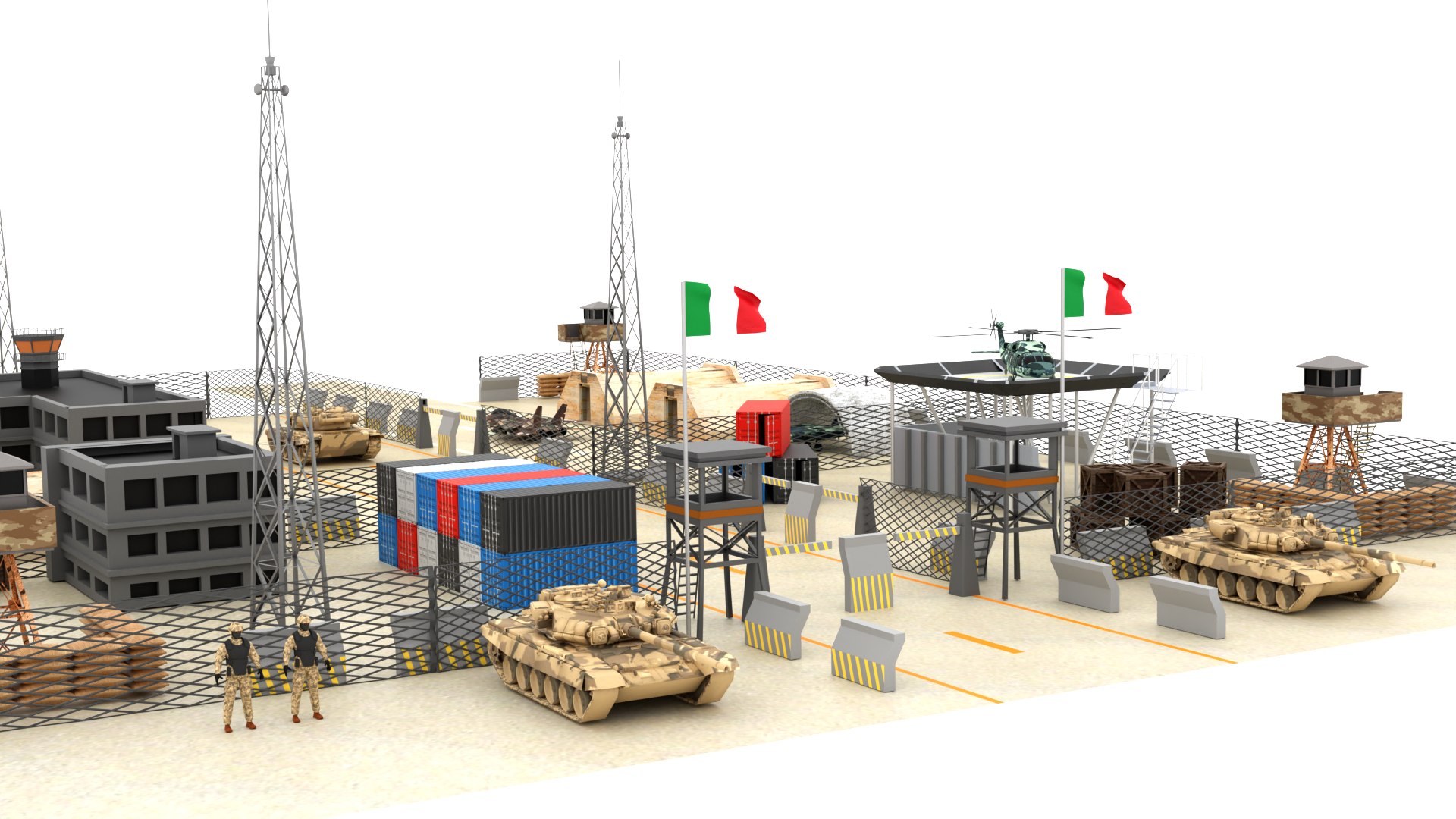 Italy Military Base 3D Model - TurboSquid 1885014