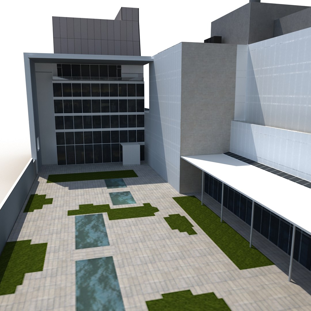 low-poly museum modern art 3d model