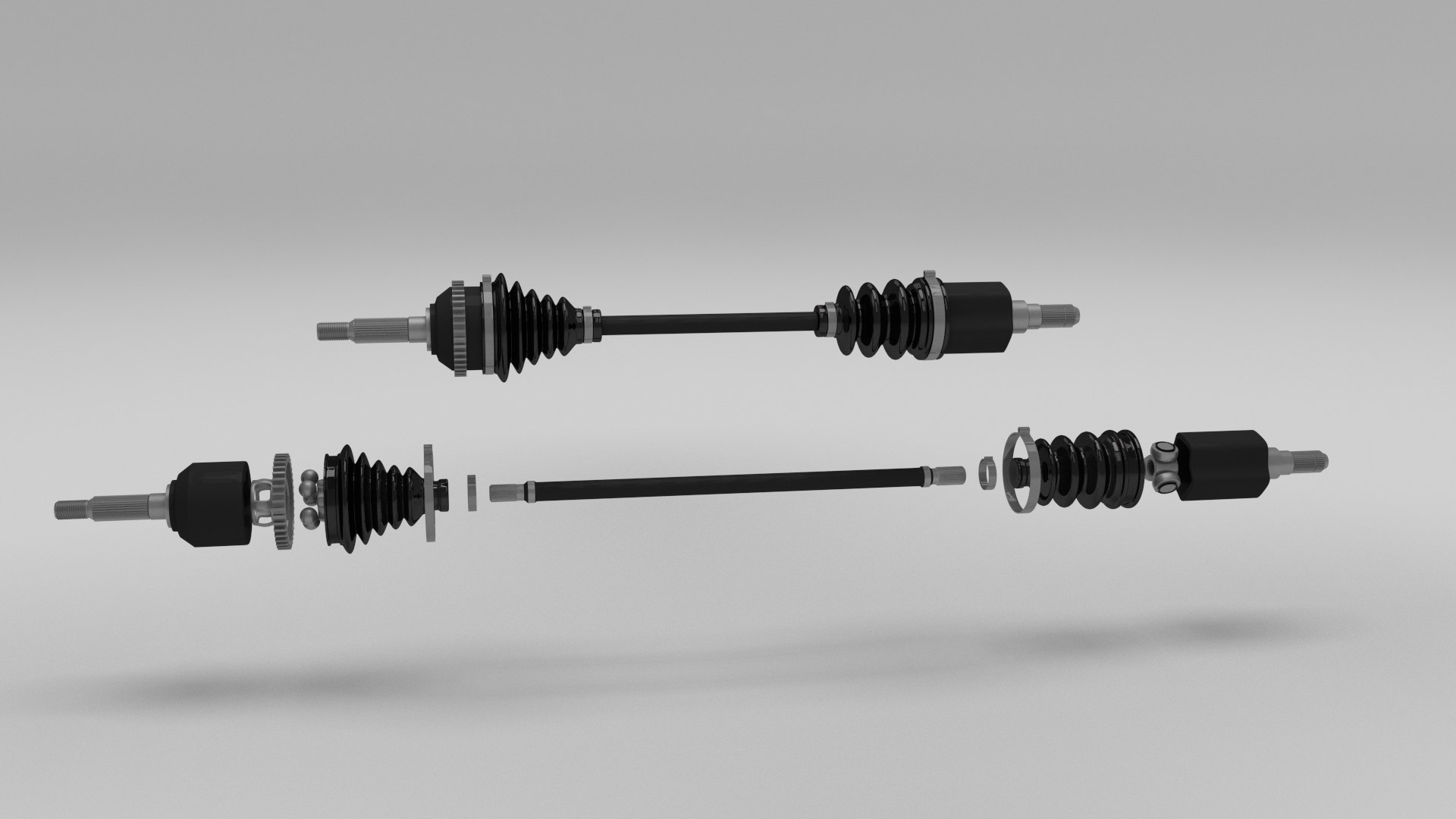 Exploded Half Axle 3d Model