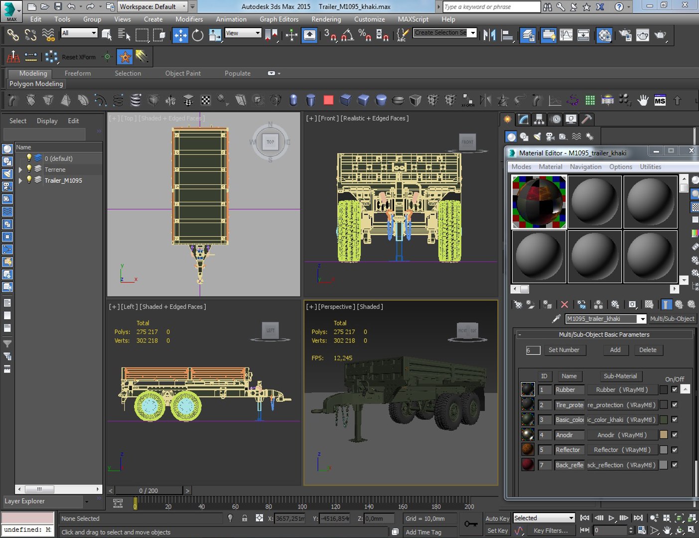 3D m1095 trailer vehicles model - TurboSquid 1553256