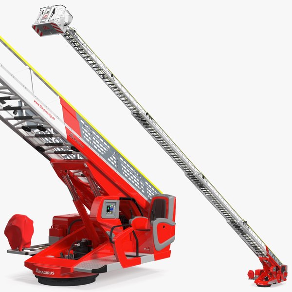 Escada da mesa giratória Magirus M32L AS desdobrada Modelo 3D ...