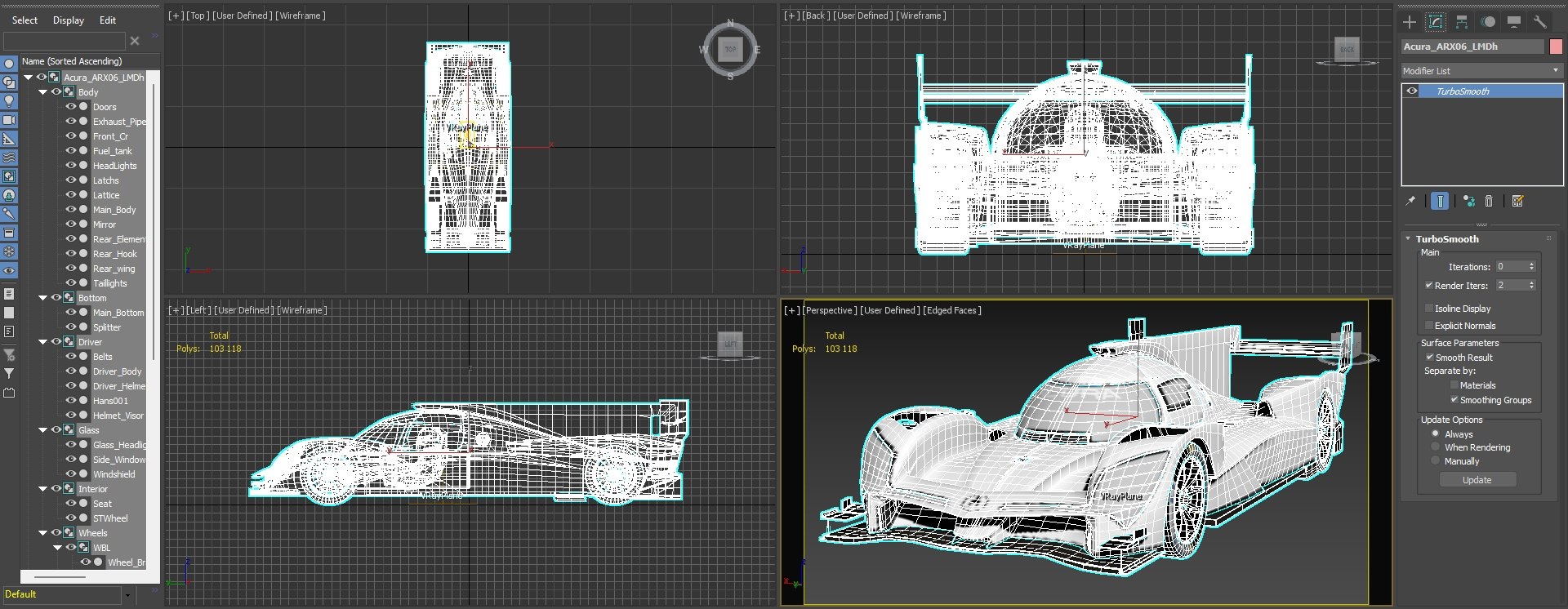 3D Acura ARX-06 LMDh Hypercar Season 2023 White Mockup - TurboSquid 2105248