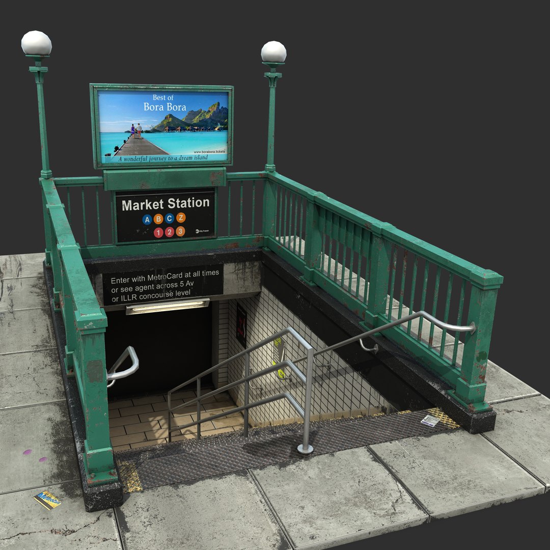 Subway Entrance Model - TurboSquid 1346378