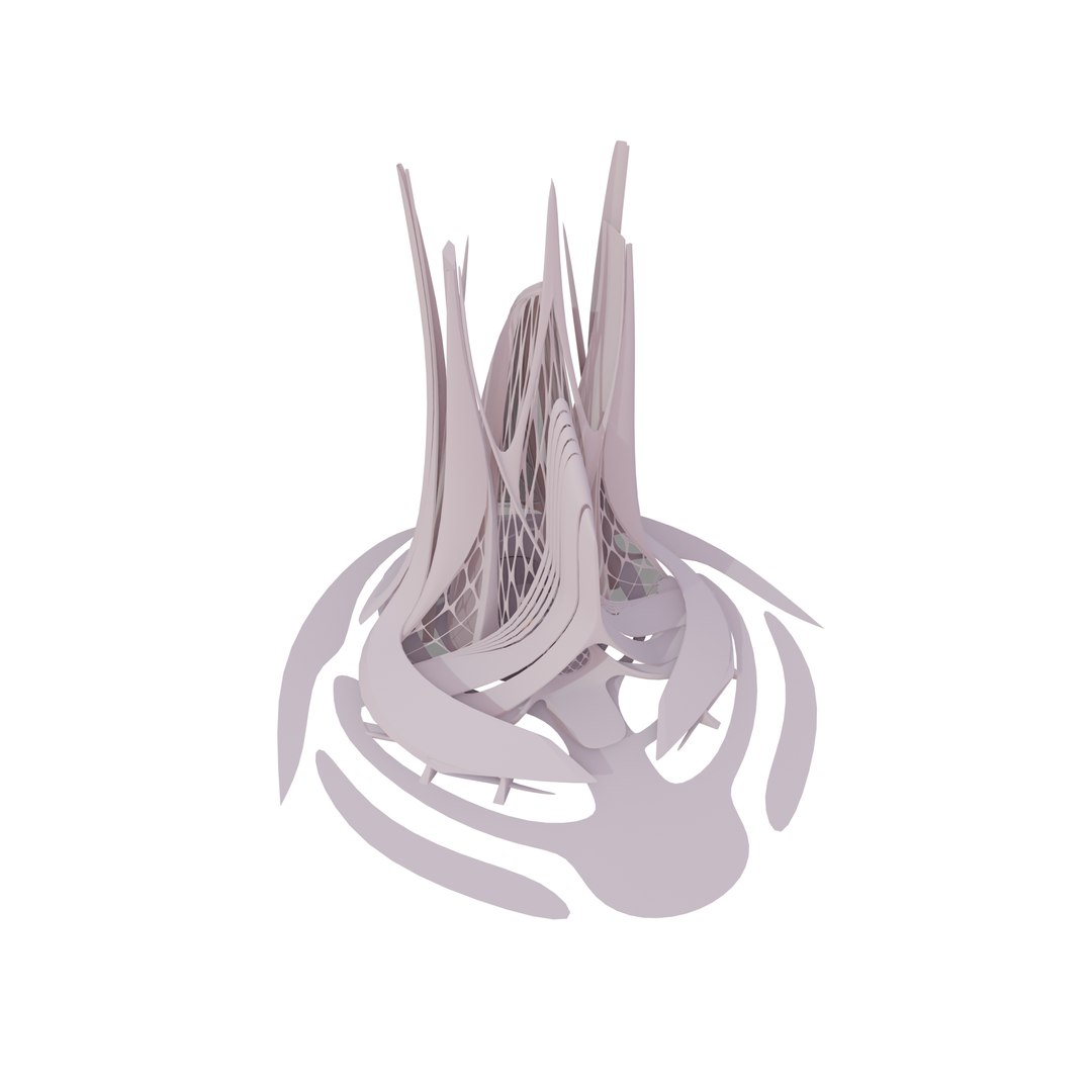 3D Future Building Futuristic Expo Center Building Sci Fi Model ...