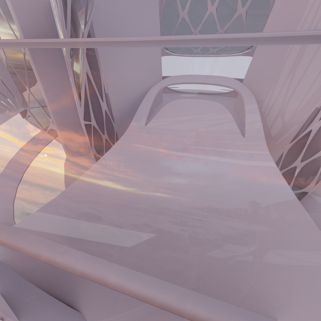 3D Future Building Futuristic Expo Center Building Sci Fi Model ...