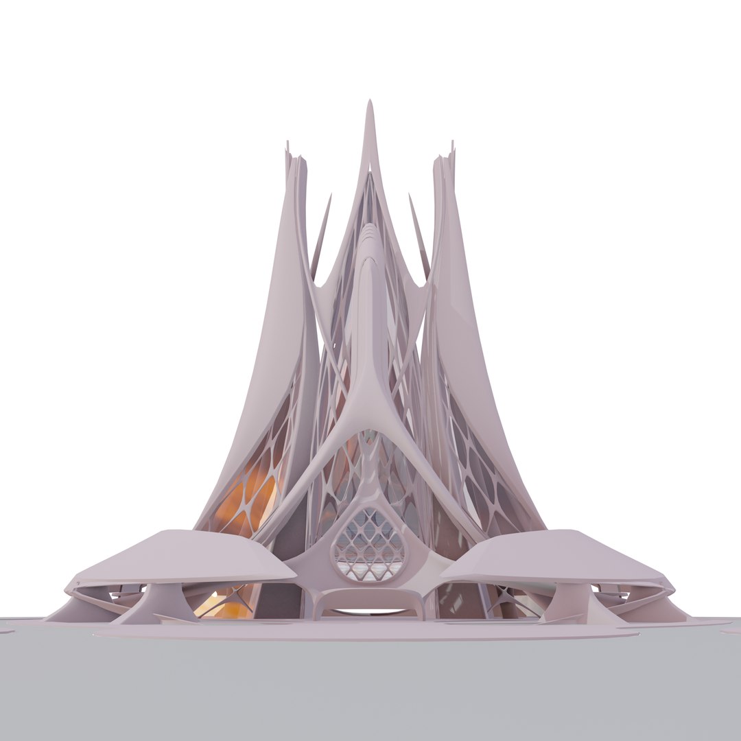 3D Future Building Futuristic Expo Center Building Sci Fi Model ...