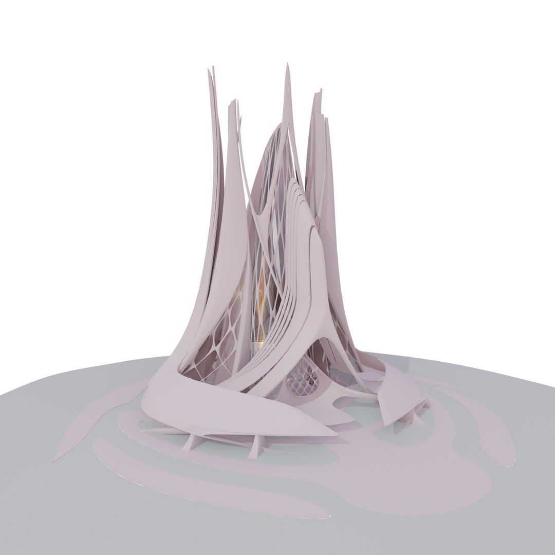 3D Future Building Futuristic Expo Center Building Sci Fi Model ...