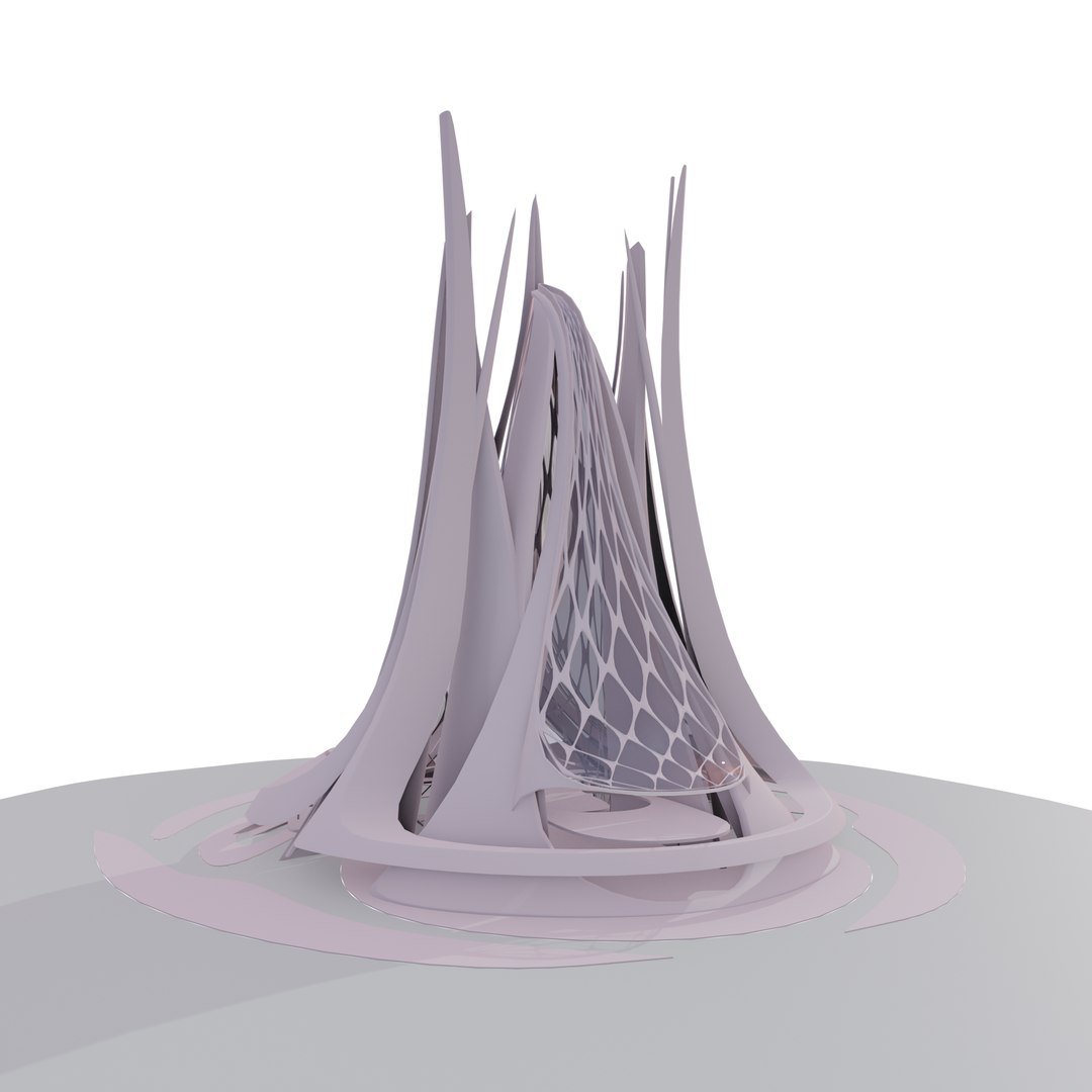 3D Future Building Futuristic Expo Center Building Sci Fi Model ...