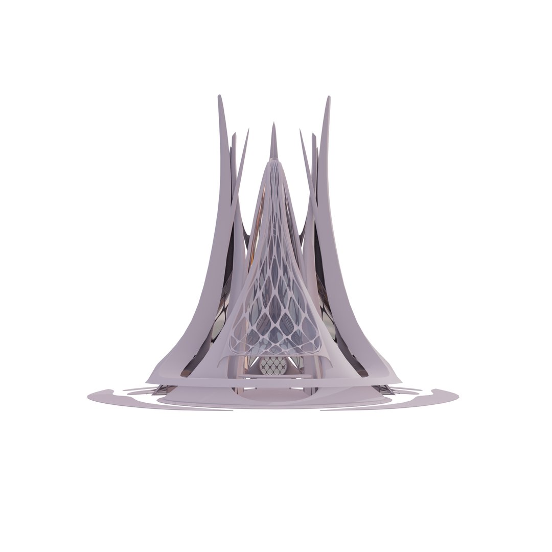 3D Future Building Futuristic Expo Center Building Sci Fi Model ...