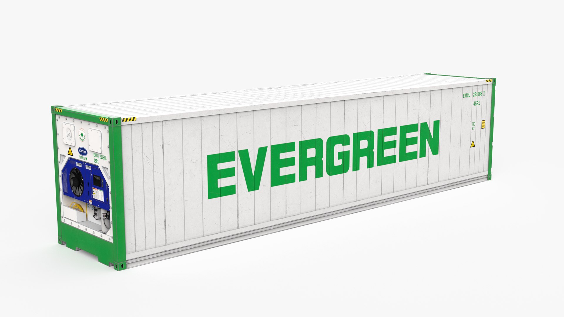 3D 40feet EVERGREEN Container Reefer CARRIER - TurboSquid 2144389
