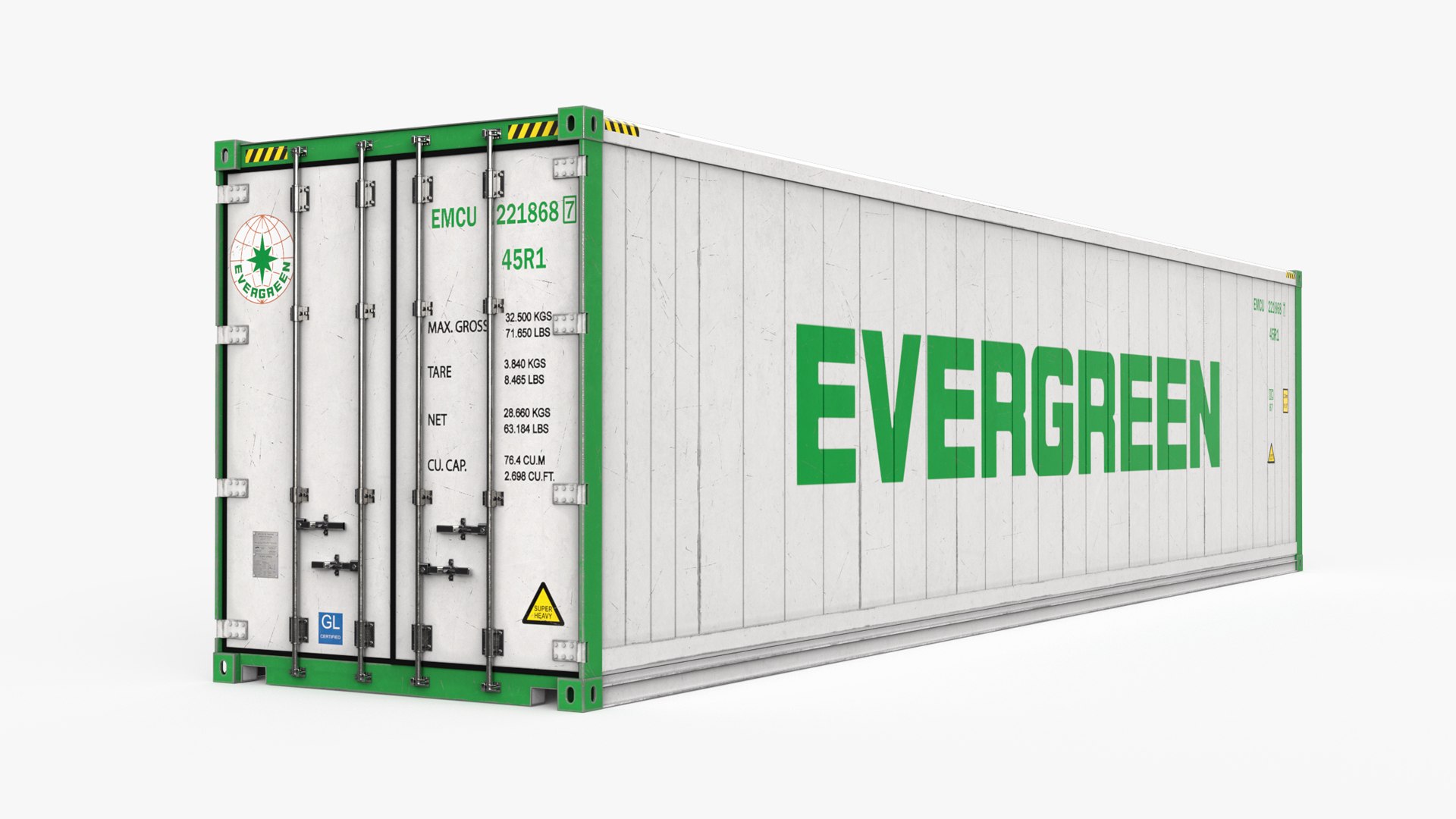 3D 40feet EVERGREEN Container Reefer CARRIER - TurboSquid 2144389