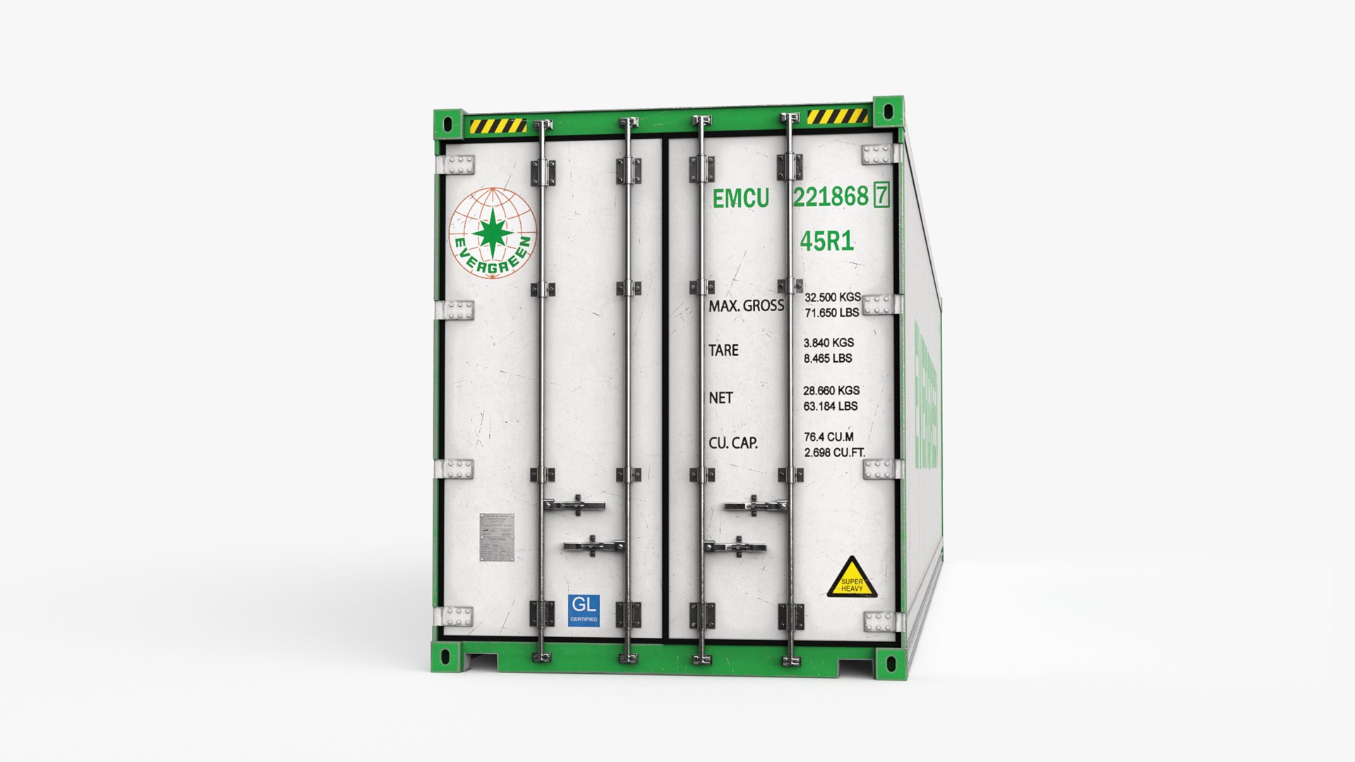 3D 40feet EVERGREEN Container Reefer CARRIER - TurboSquid 2144389