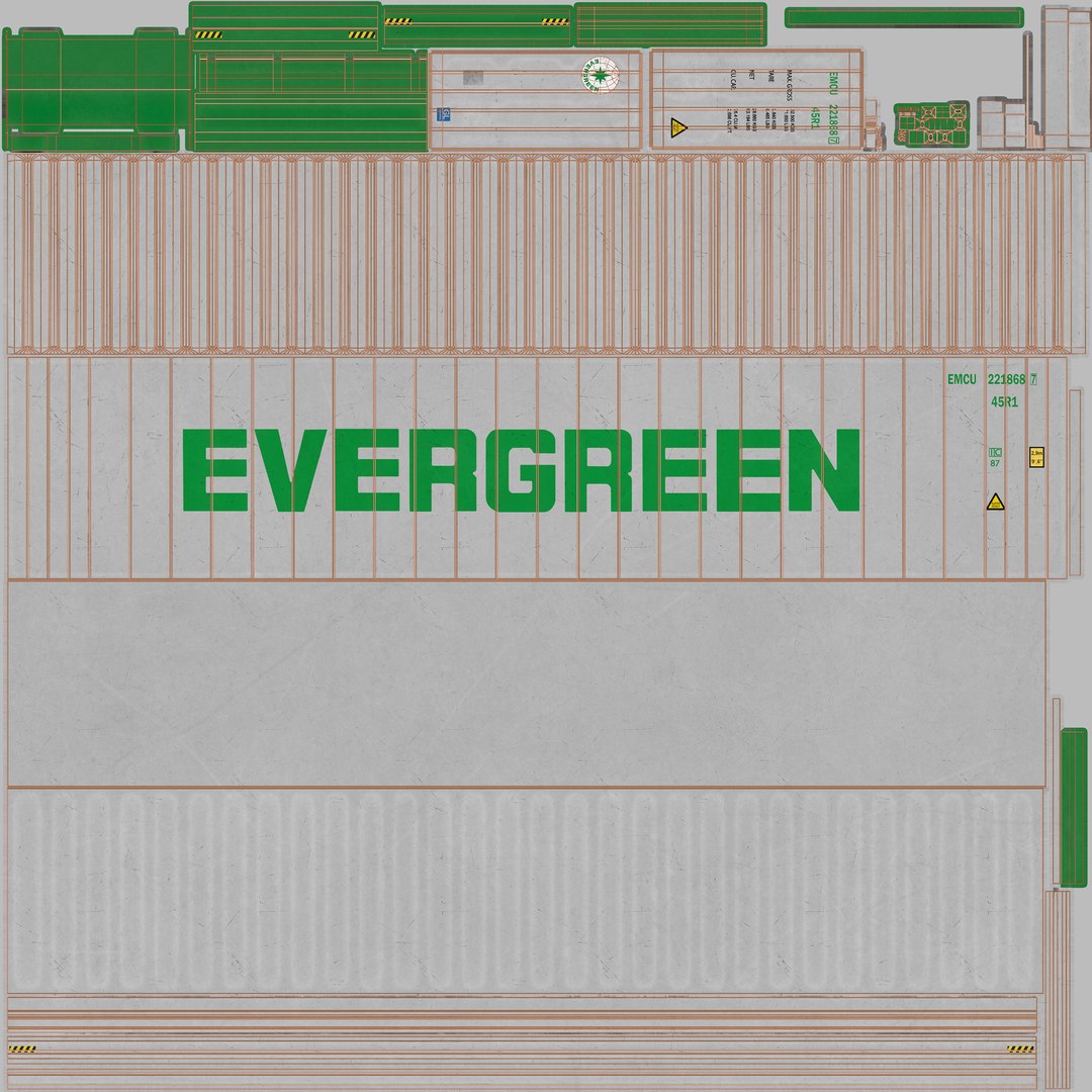 3D 40feet EVERGREEN Container Reefer CARRIER - TurboSquid 2144389