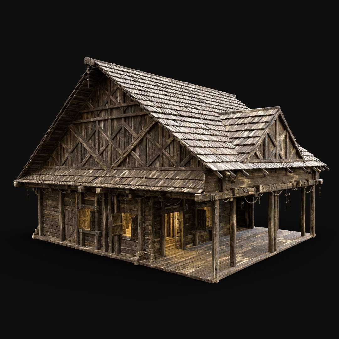 3D Model SMITHY FORGE BLACKSMITH WORKSHOP VILLAGE HOUSE HUT MEDIEVAL ...