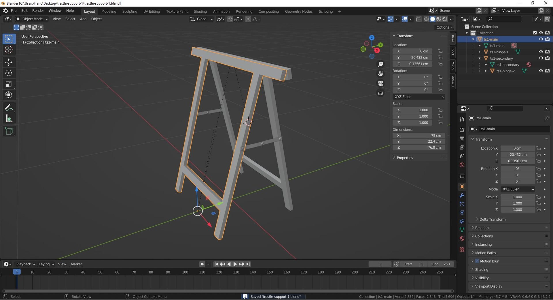 3D Trestle Support 1 Model - TurboSquid 1998875