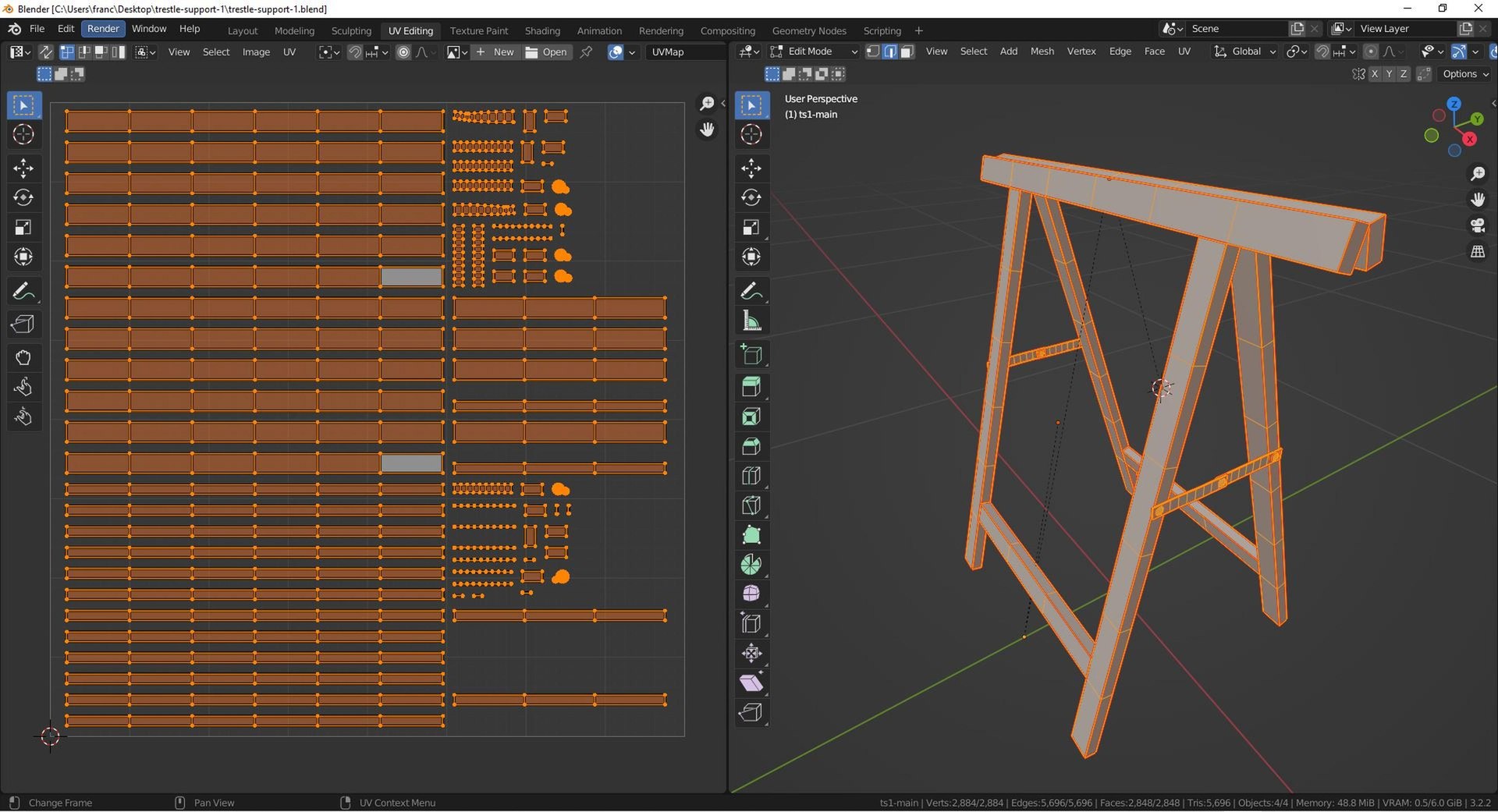 3D Trestle Support 1 Model - TurboSquid 1998875