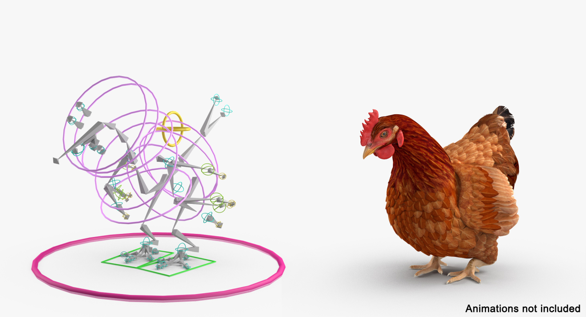 3D Model Rigged Chicken With Rollaway Nest Box Collection - TurboSquid ...