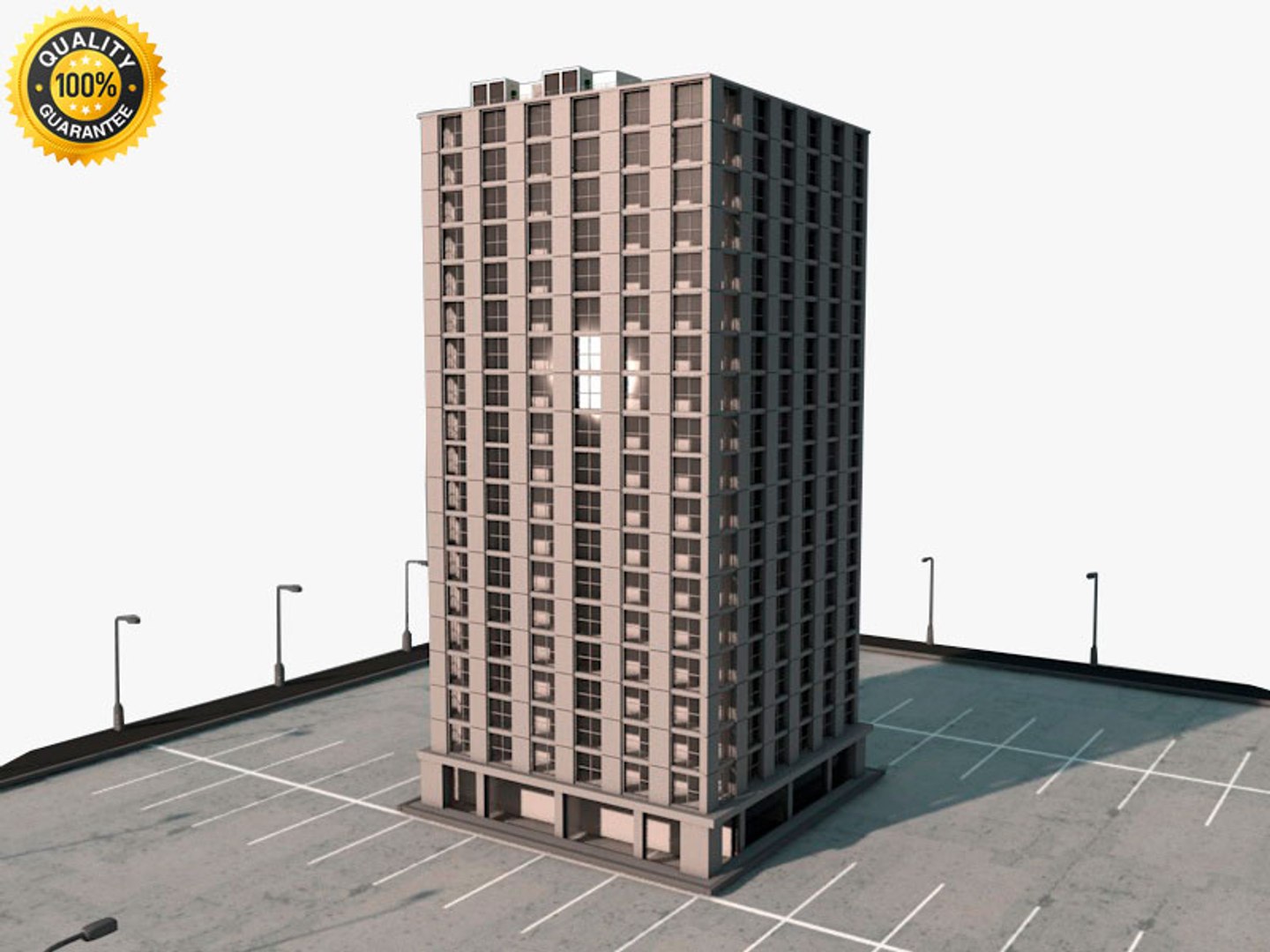 3d Building Parking Lot Model