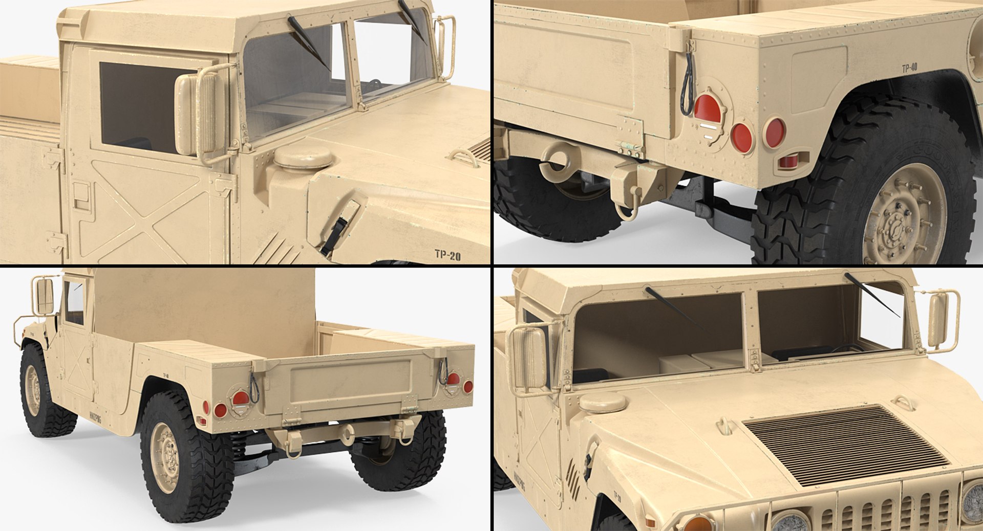 hmmwv m998 simple interior 3d model