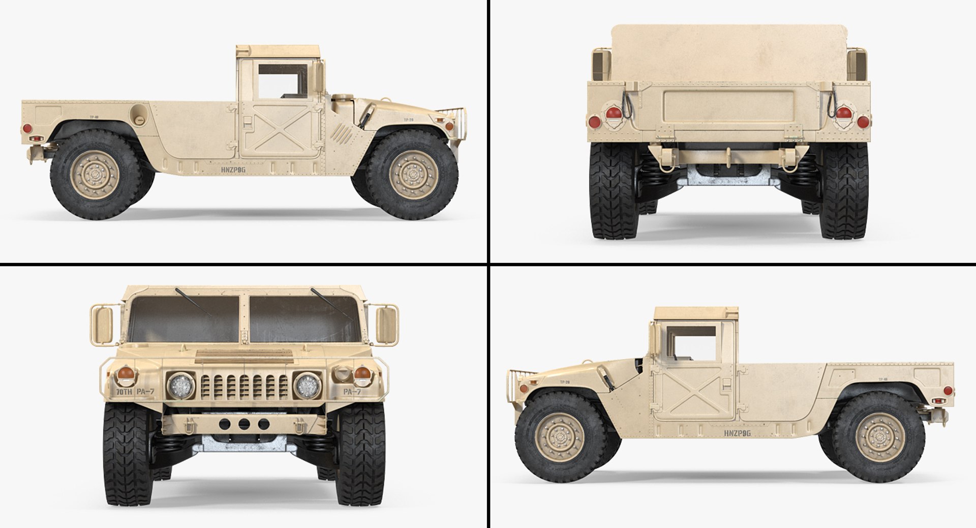 Hmmwv M998 Simple Interior 3d Model