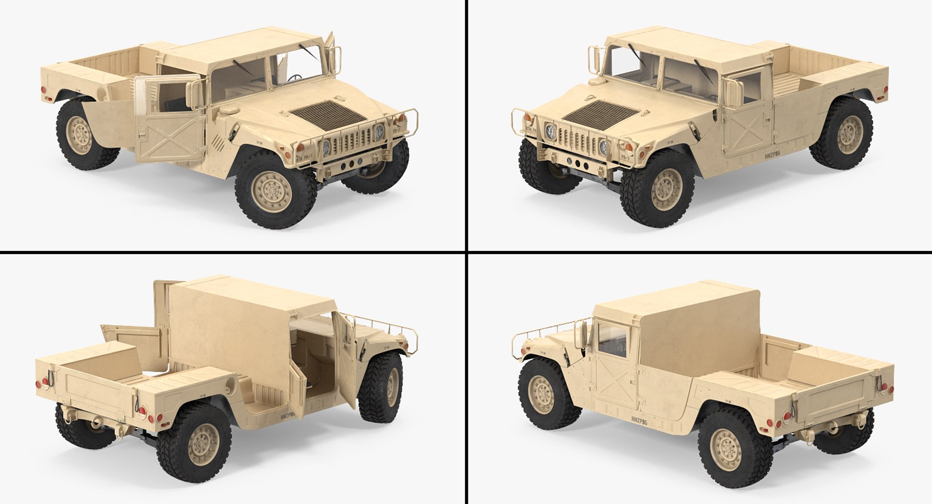 Hmmwv M998 Simple Interior 3d Model