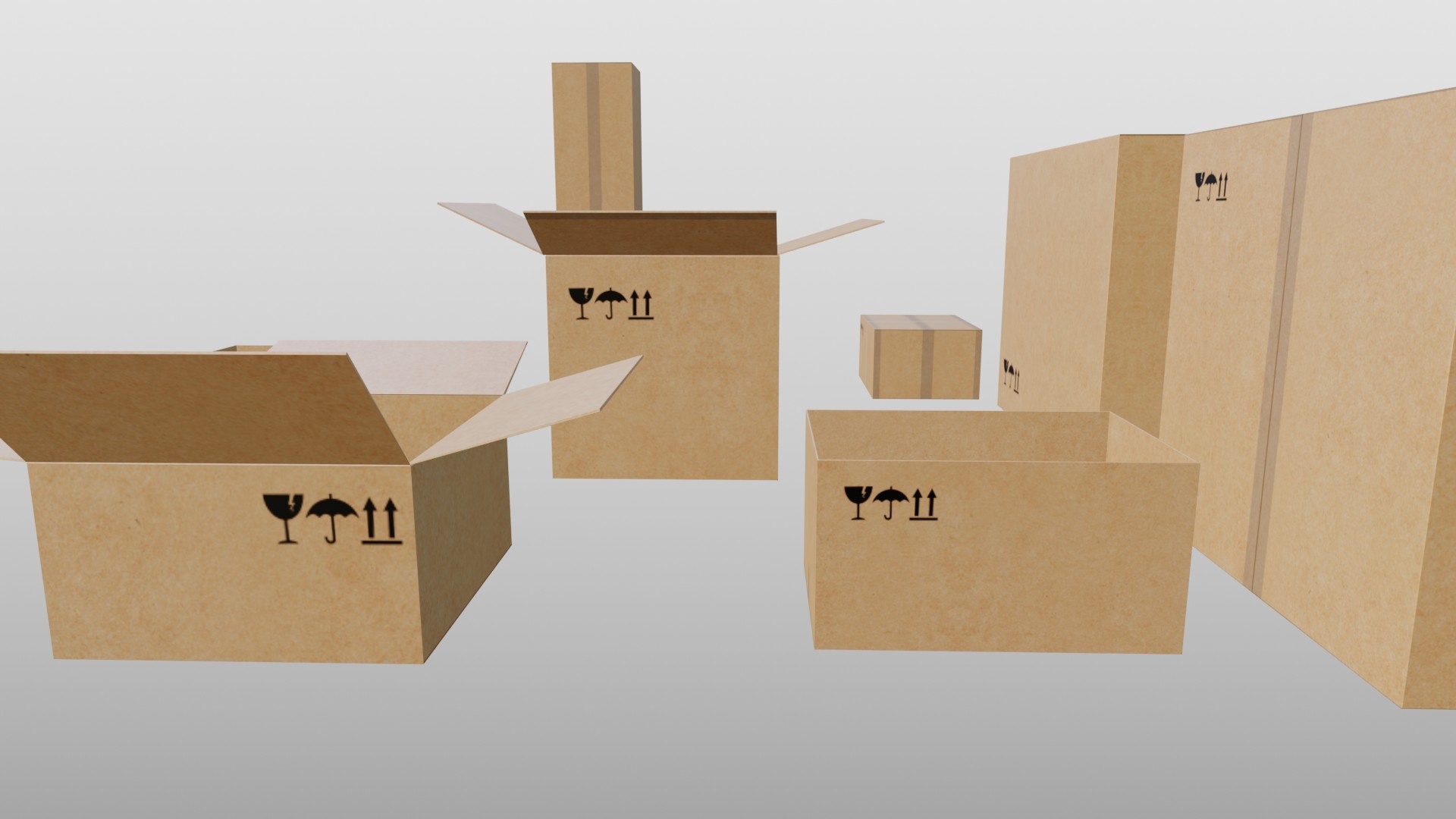 Cardboard Boxes 3D Model - TurboSquid 2260492