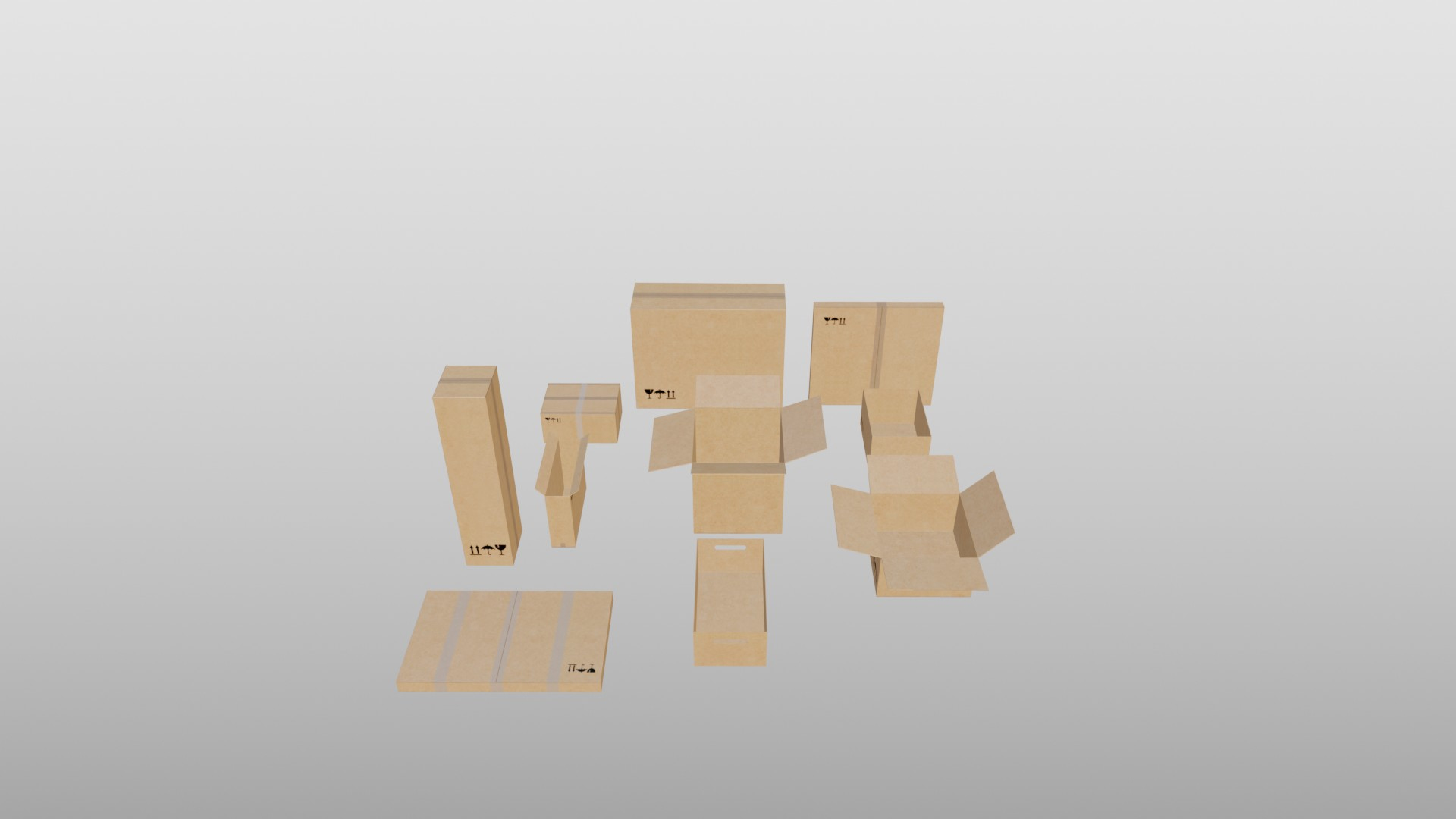 Cardboard Boxes 3D Model - TurboSquid 2260492