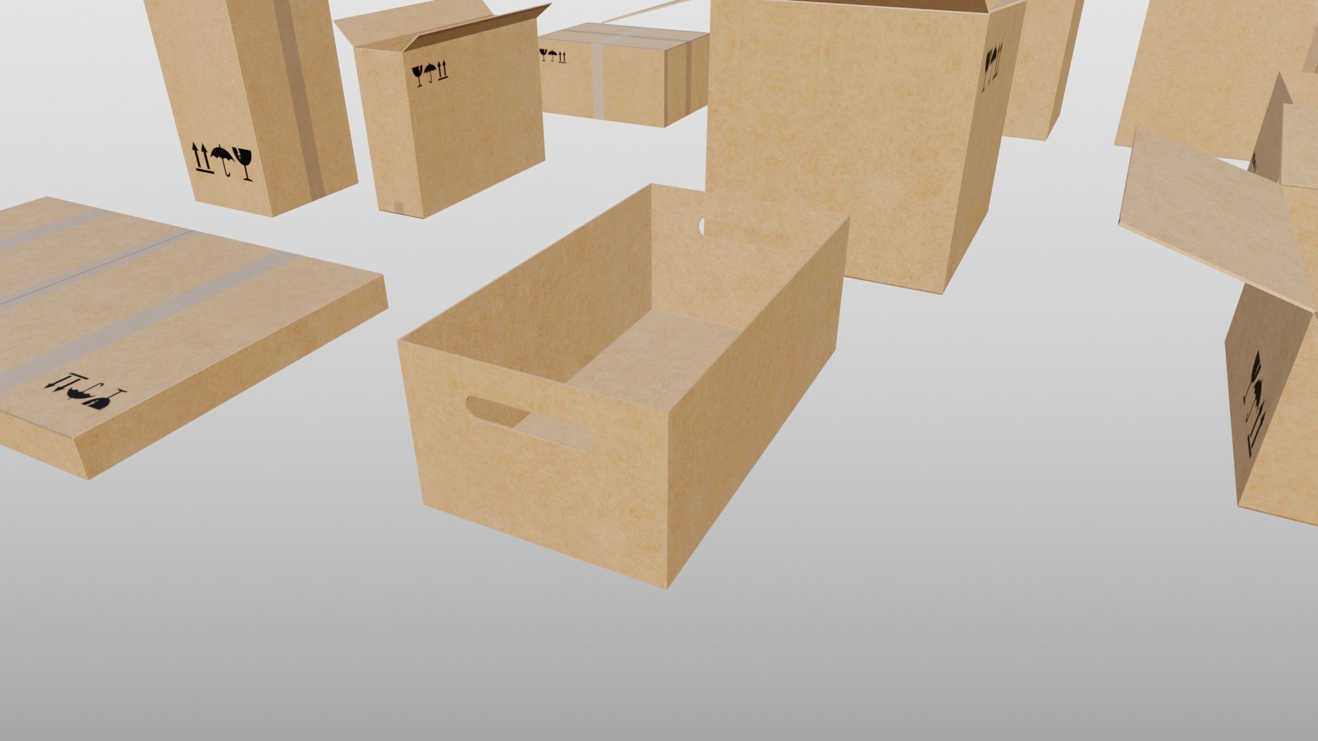 Cardboard Boxes 3D Model - TurboSquid 2260492