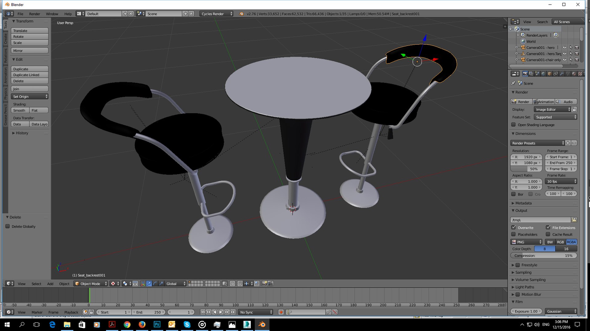 3d model cocktail table barstool