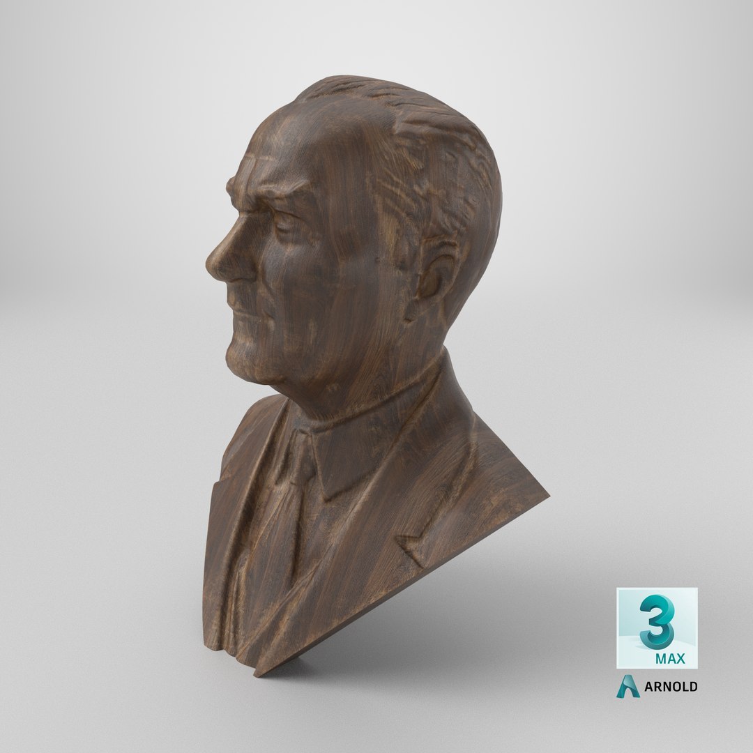 3D Model Bust Ataturk Wood - PBR - TurboSquid 2152870