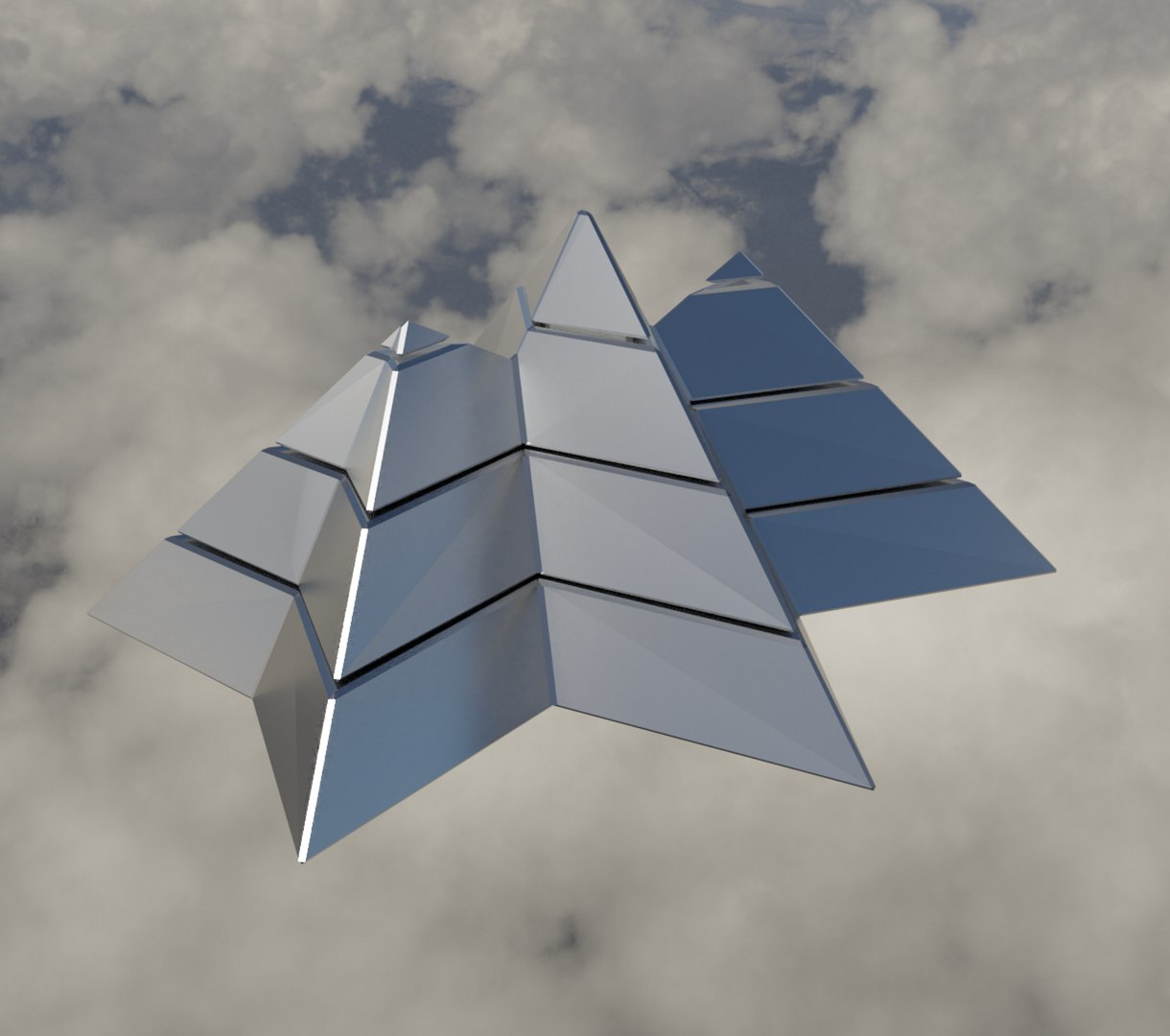Silver Futuristic Pyramidal Build Model - TurboSquid 1951950