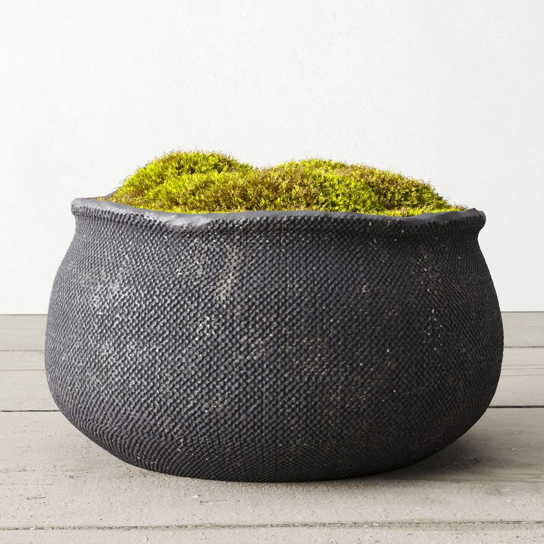 3D Model Crosshatch Concrete Vessels Moss - TurboSquid 1578557