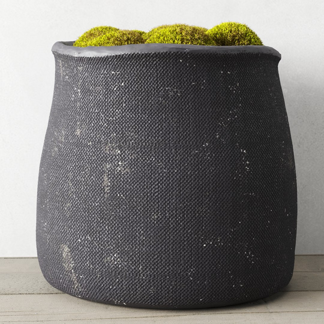 3D Model Crosshatch Concrete Vessels Moss - TurboSquid 1578557