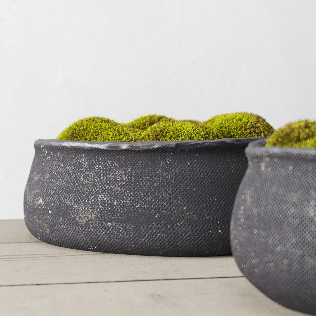 3D Model Crosshatch Concrete Vessels Moss - TurboSquid 1578557