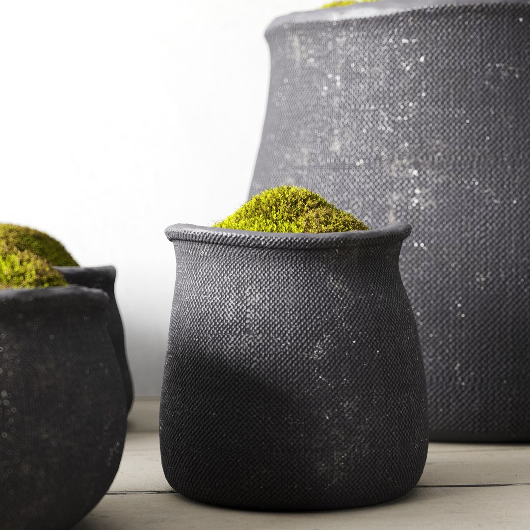 3D Model Crosshatch Concrete Vessels Moss - TurboSquid 1578557