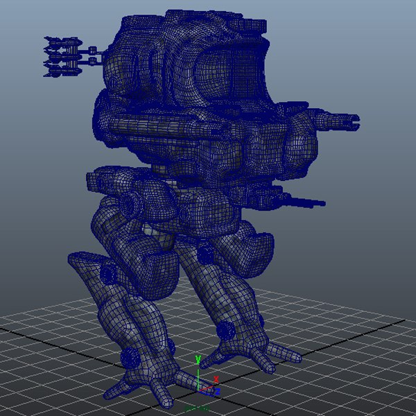 3d model robot mech rigged